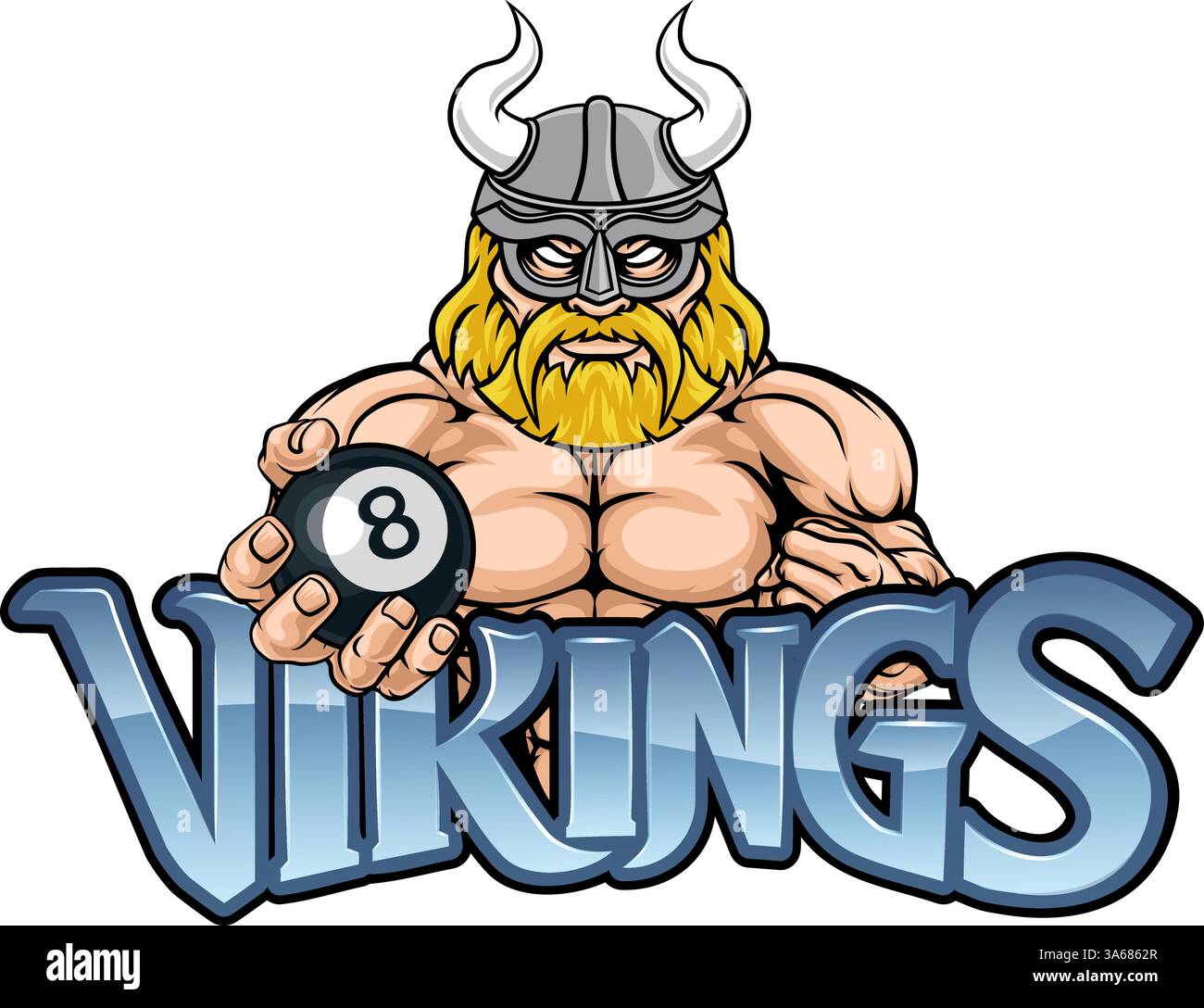 Viking Pool 8 Ball Billiards Mascot Cartoon Stock Vector Image & Art ...