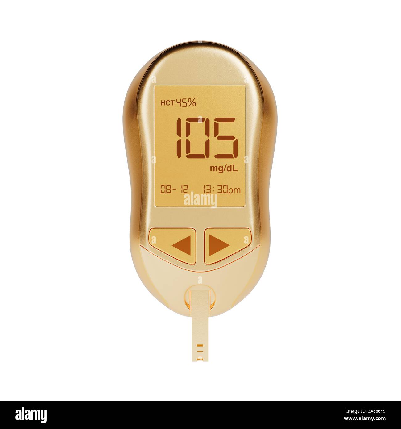 Diabetic Kit Concept. Golden Blood Glucose Meter Monitoring System on a ...