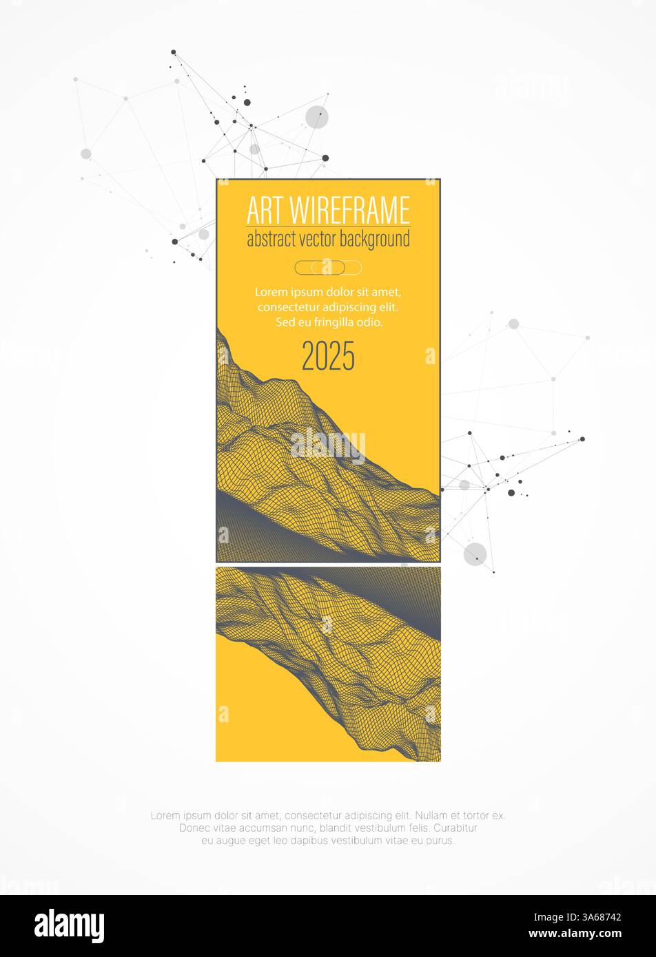 Wireframe design for posters. Page layout. ART background. Scientific ...