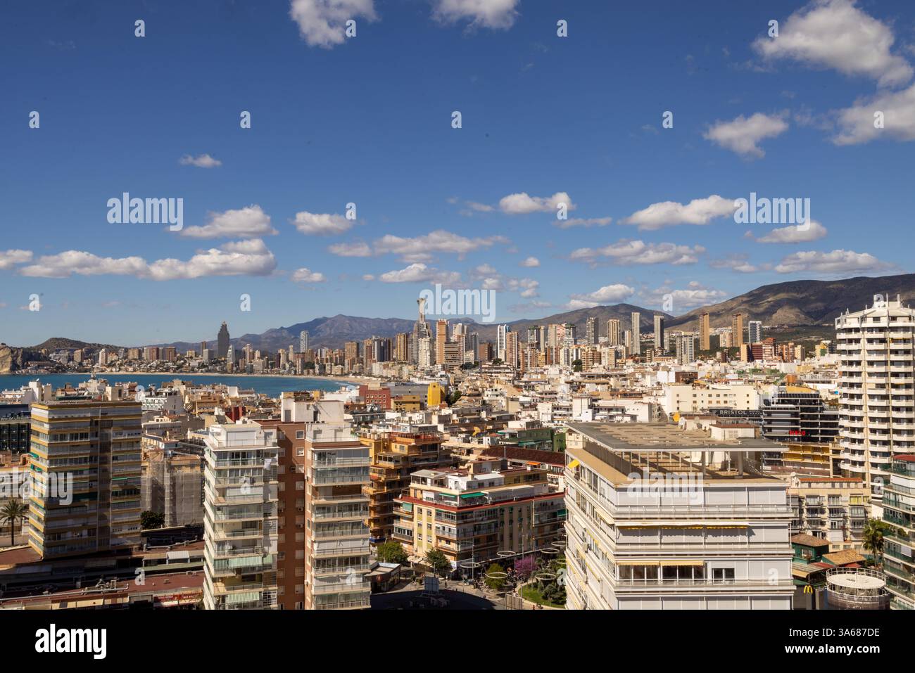 Benidorm Spain, 20th March 2025: Photo overlooking the old town of ...
