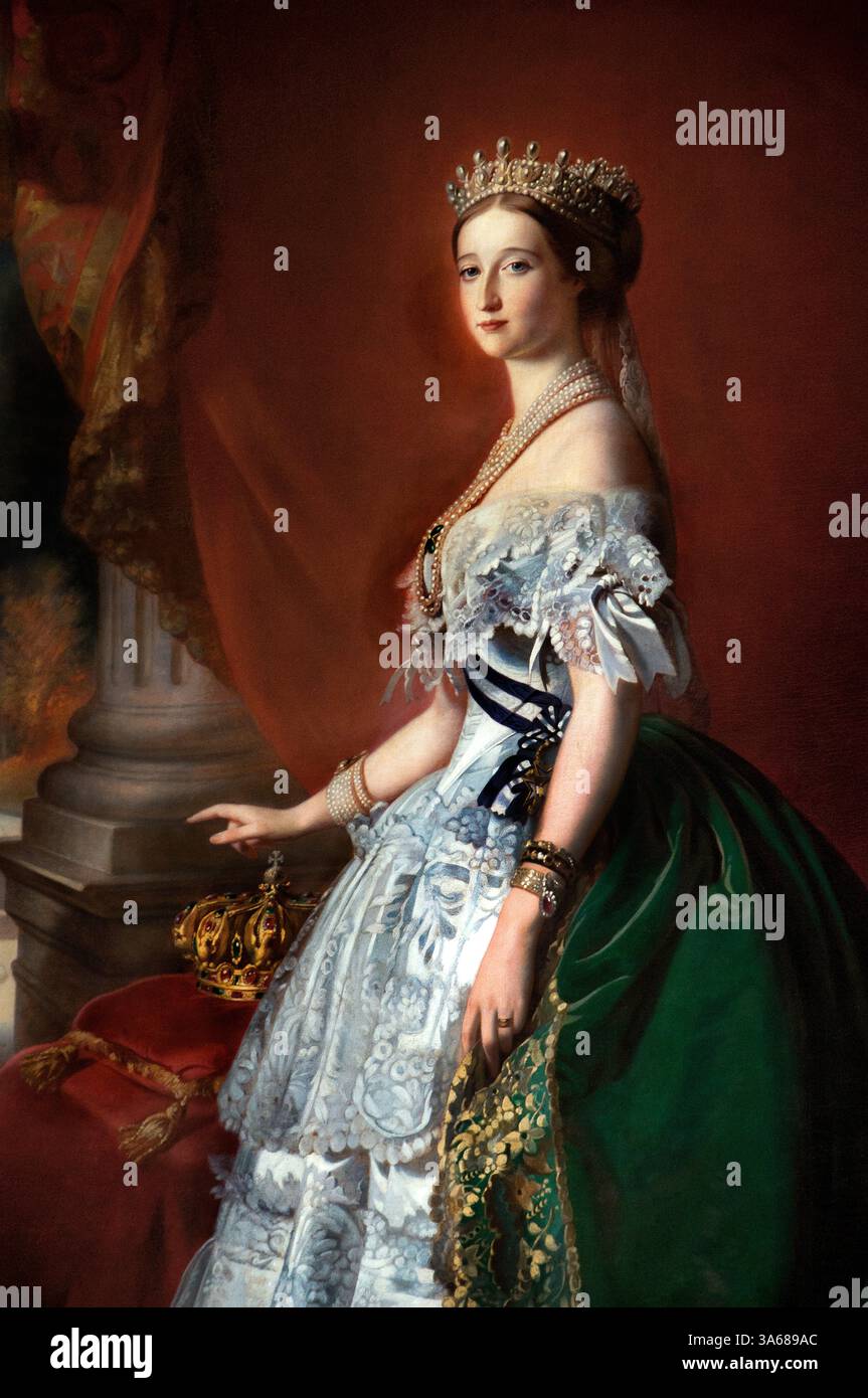 Empress Eugénie wife of Emperor Napoleon III of France wearing pearl ...