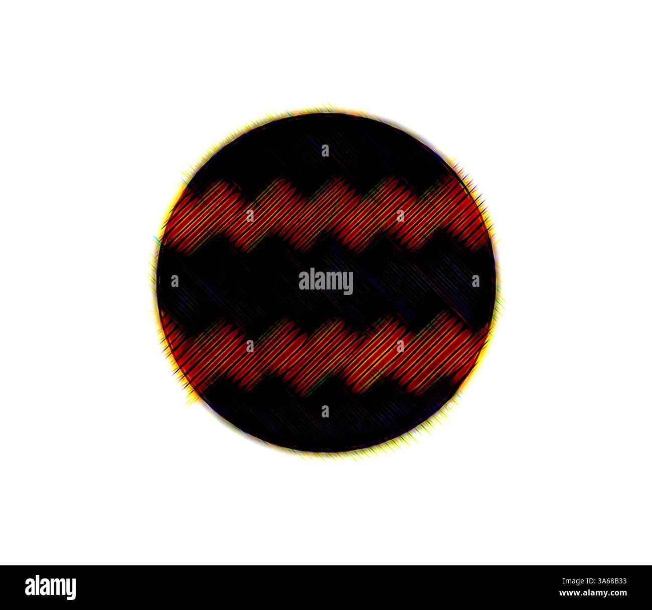 A circular design featuring a bold black base highlighted by vibrant ...