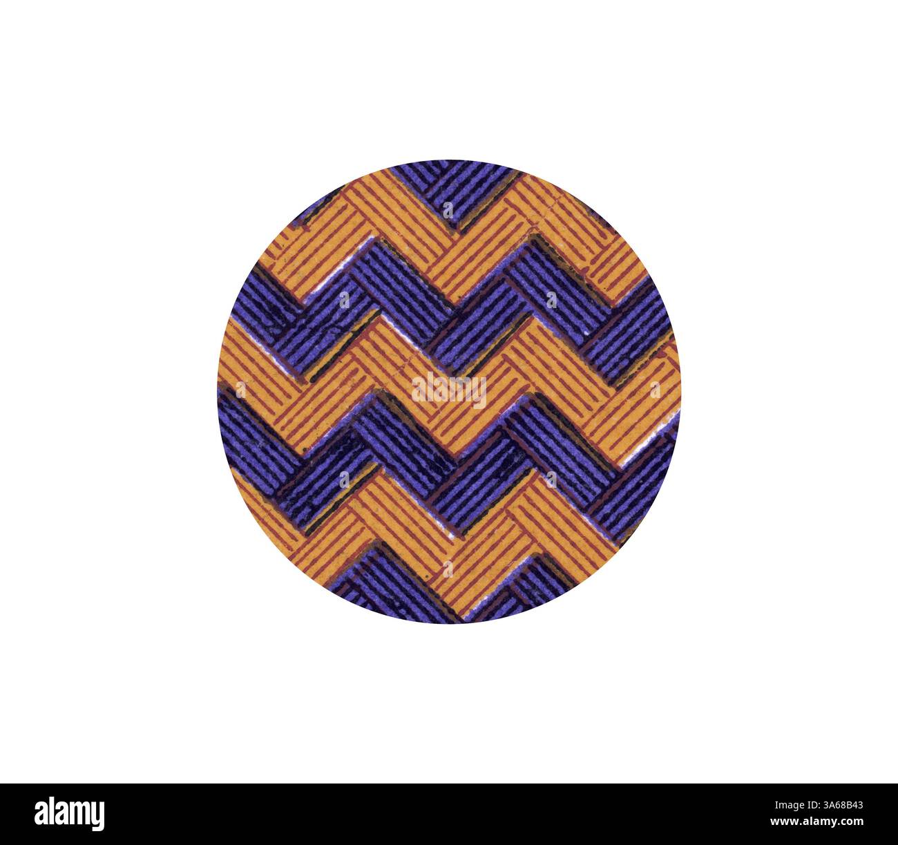 A vibrant, geometric pattern featuring interwoven blue and orange ...
