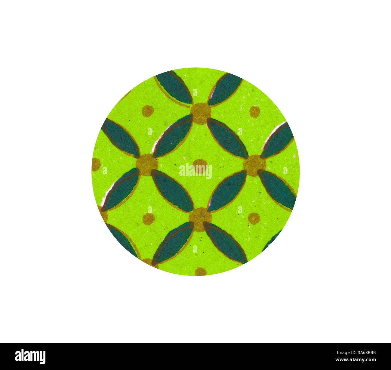 A vibrant circular design featuring a repeating pattern of interlocking ...