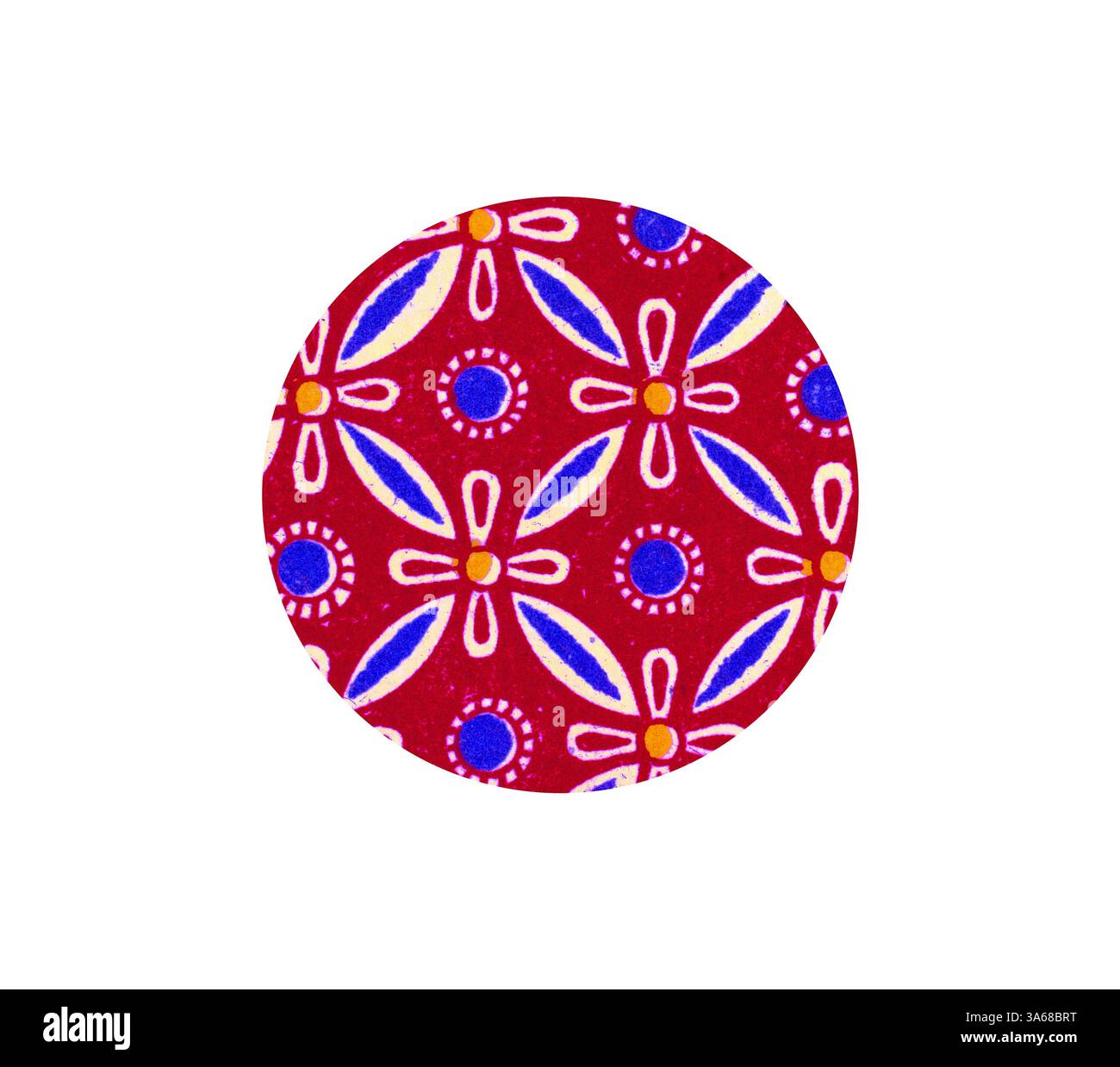 A vibrant circular design featuring alternating flowers and geometric ...