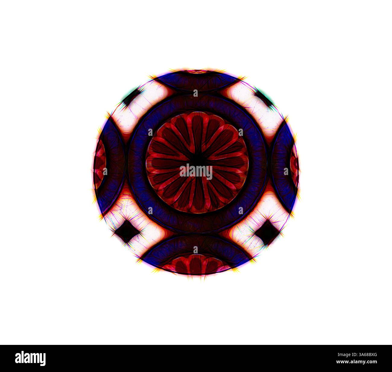 A vibrant, intricate design featuring concentric circles with ...