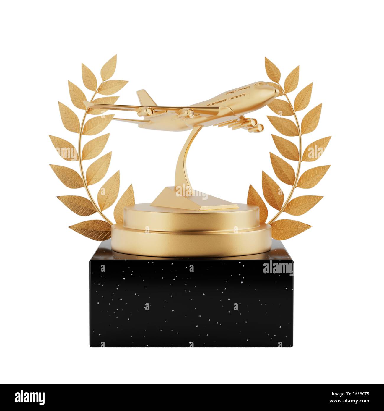 Winner Award Cube Gold Laurel Wreath Podium, Stage or Pedestal with ...