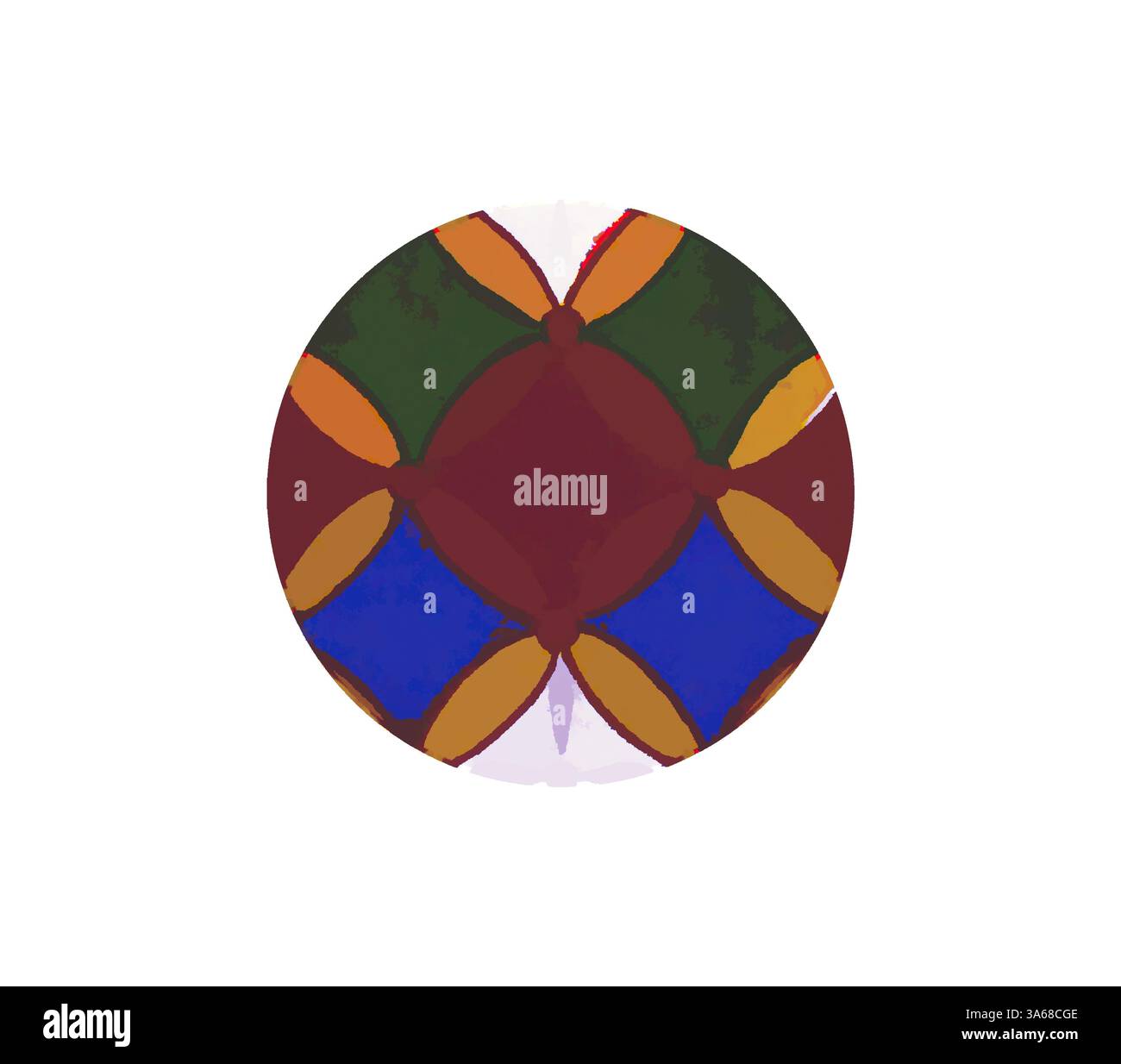 A circular design featuring an intricate pattern of interconnected ...