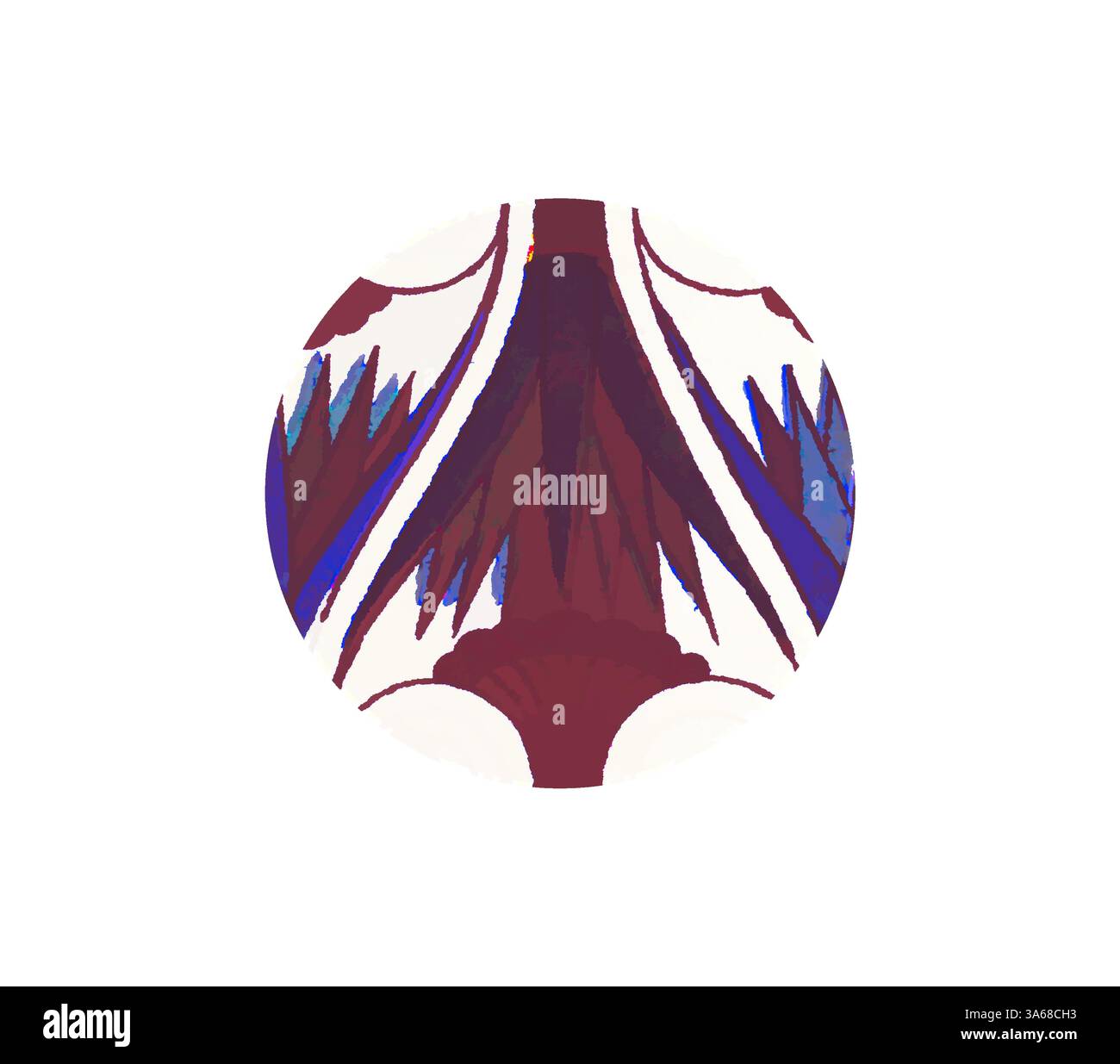 An intricately designed oval shape featuring bold, abstract patterns in ...