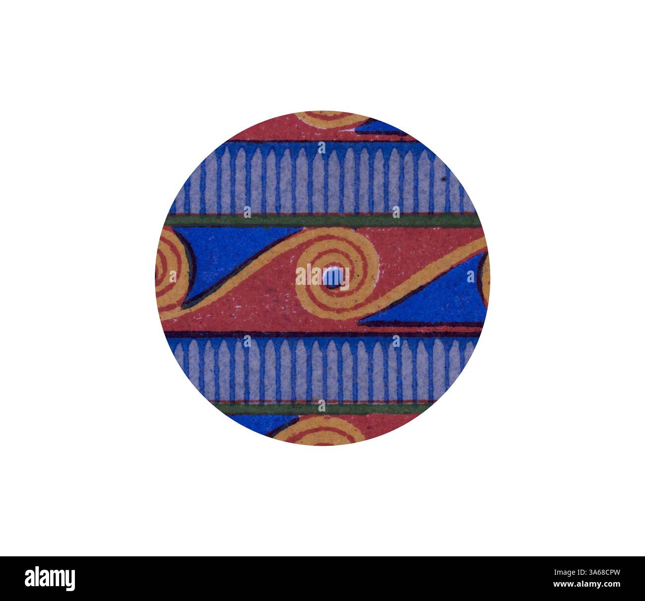 A vibrant pattern featuring swirling designs in yellow and blue ...