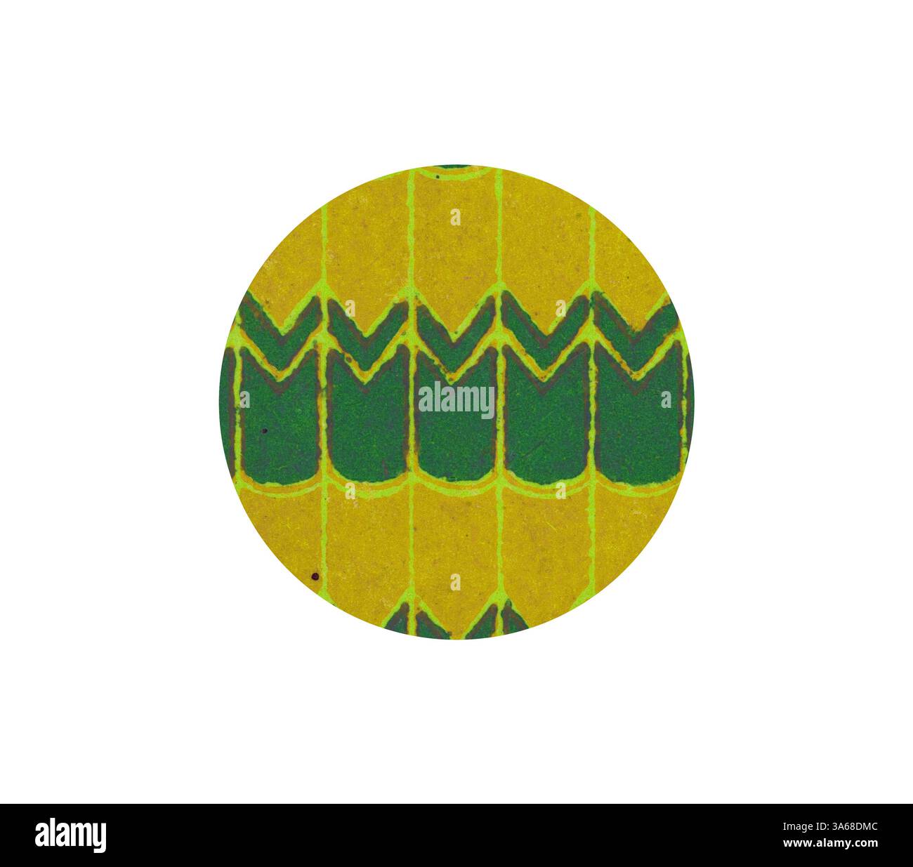 A vibrant circular pattern featuring alternating green and yellow ...