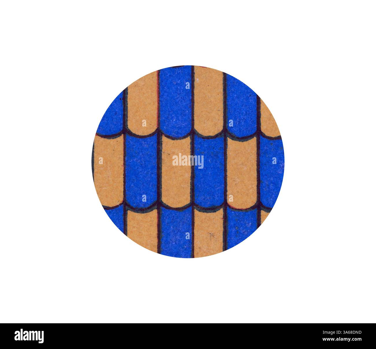 A pattern featuring alternating blue and orange tiles arranged in a ...