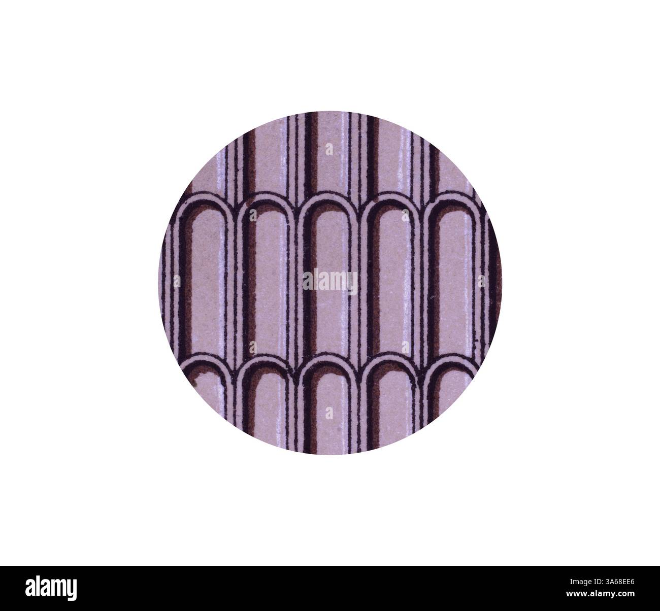 A repeating pattern of elongated arch shapes, characterized by a soft ...