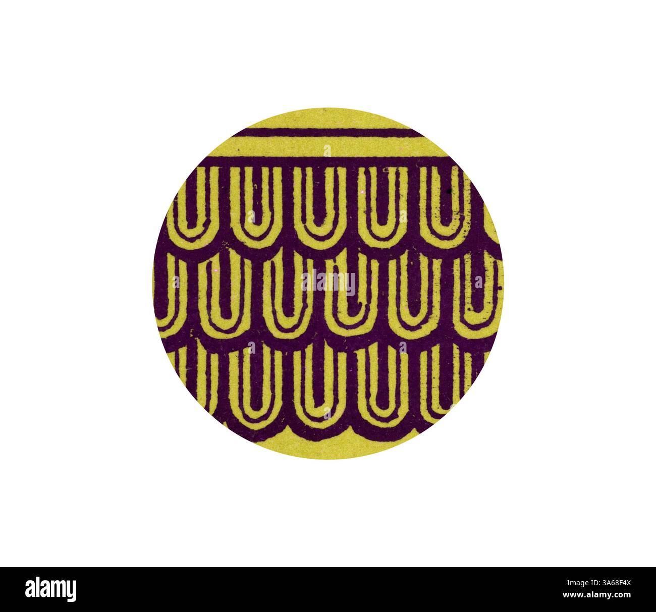 A vibrant design featuring layered, scalloped patterns in yellow and ...