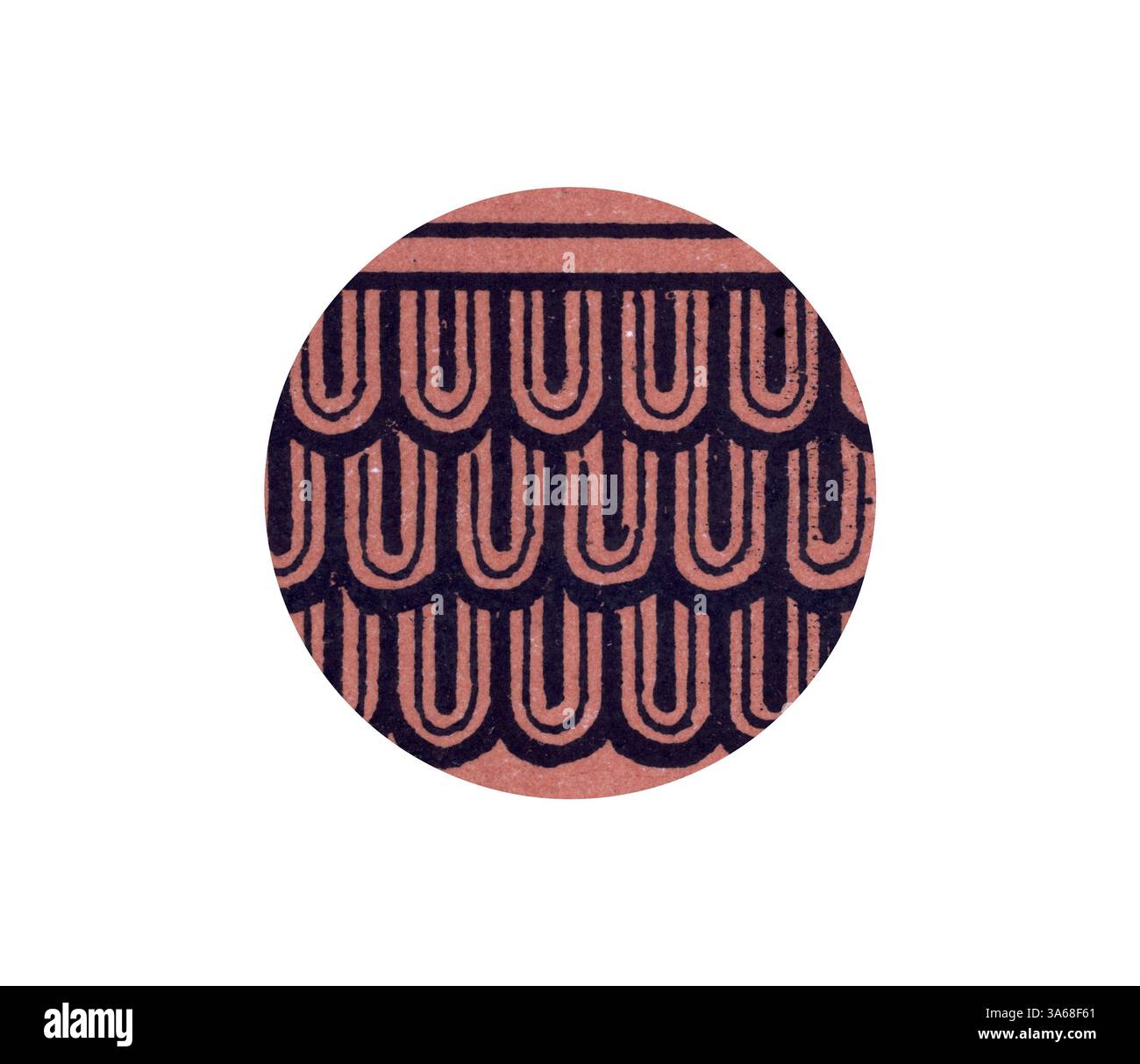 A circular design featuring layered, arch-like shapes in a repetitive ...