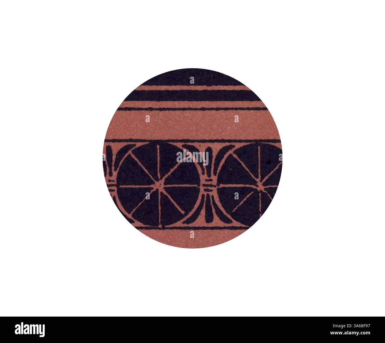 An intricate design featuring geometric patterns with circular motifs ...