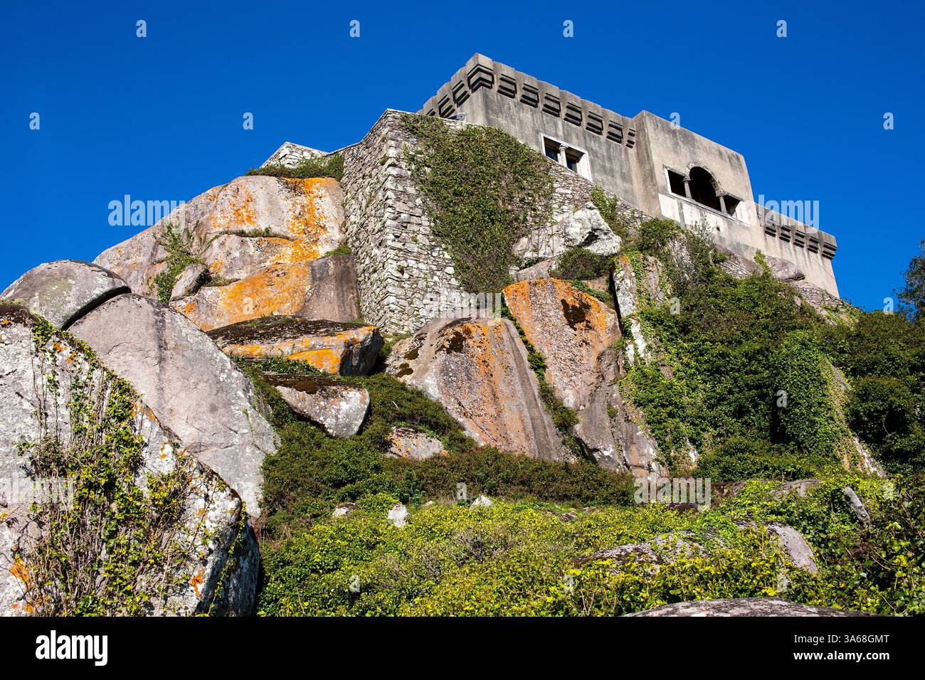 The ruins of the old church in the village of Sintra, Portugal Stock ...