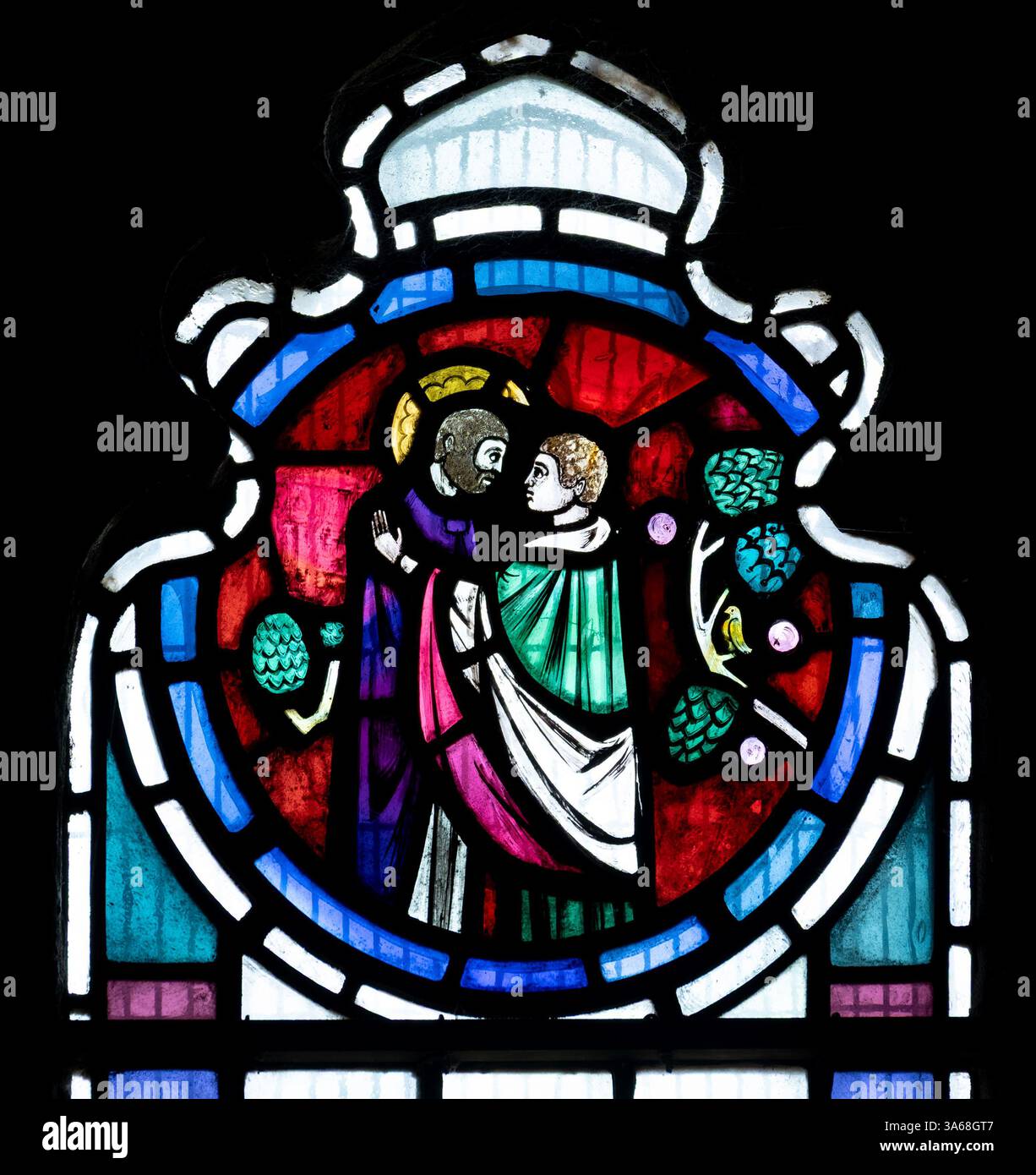 Stained glass roundel, St. Peter and St Paul`s Church, Uppingham ...
