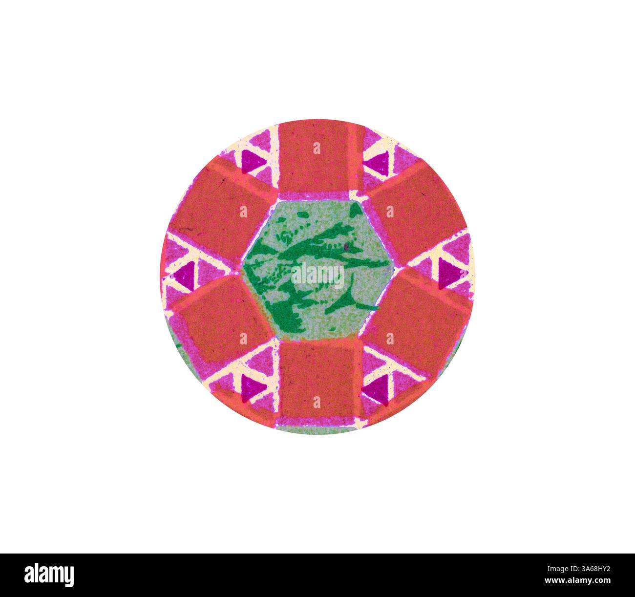 A vibrant circular design featuring intricate geometric patterns in ...