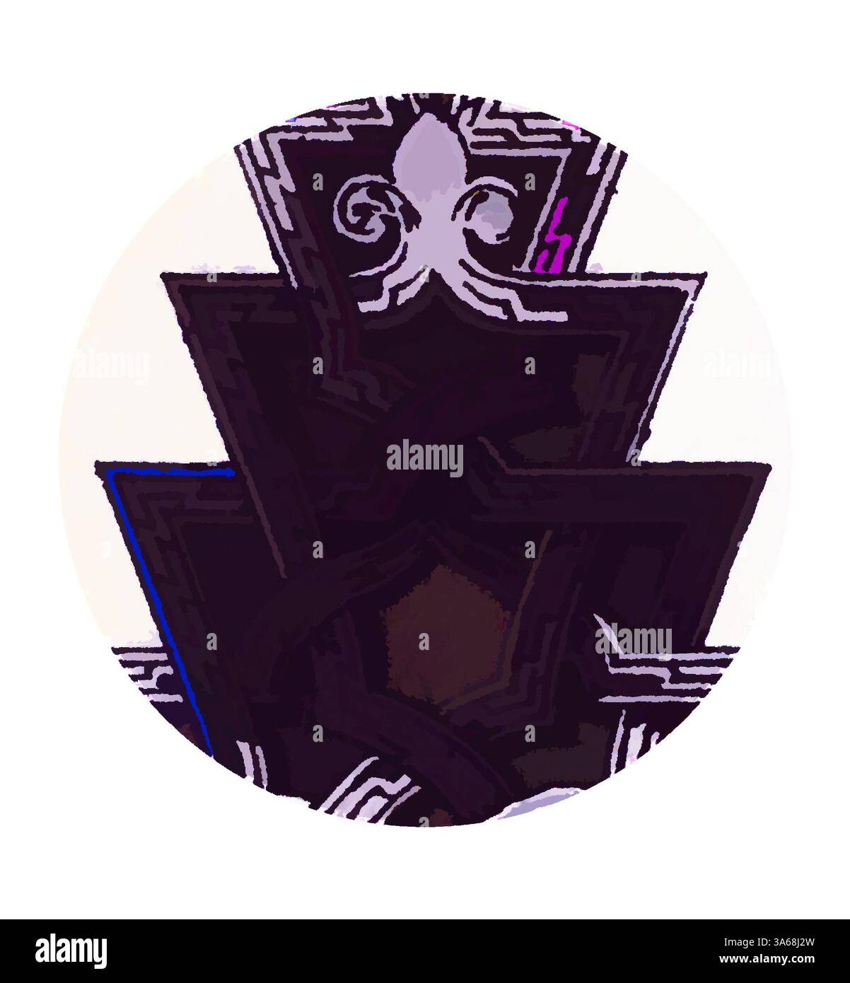 An intricate design featuring overlapping geometric shapes, highlighted ...