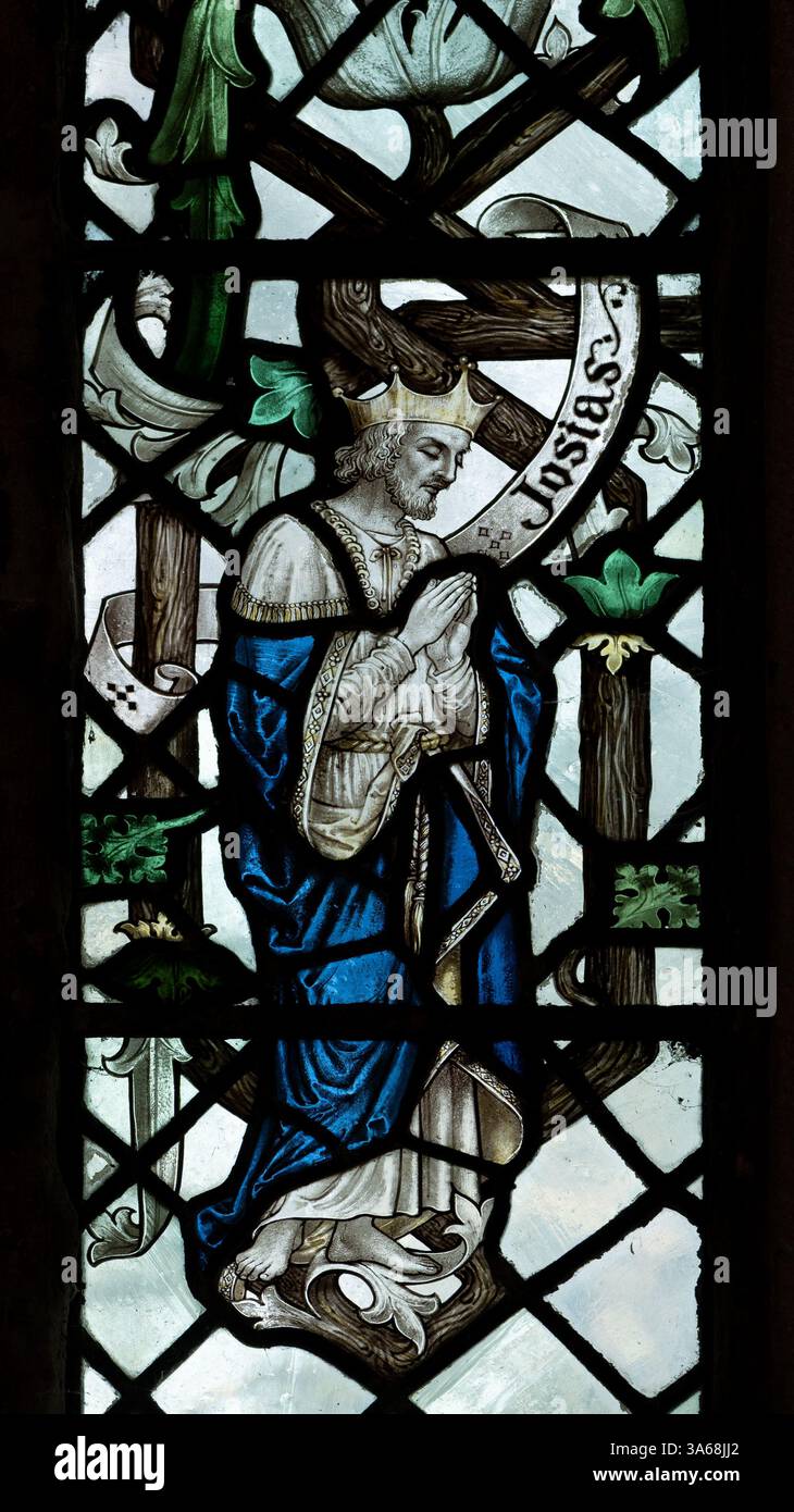 Josias, Tree of Jesse window detail, All Saints Church, Tinwell ...