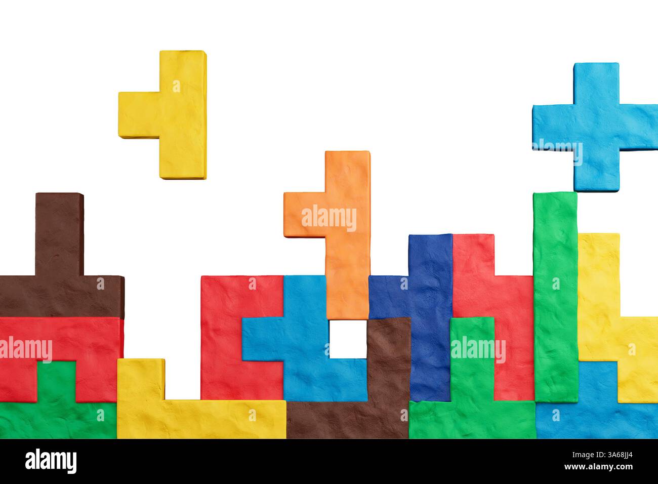 Logical Thinking Concept. Different Colorful Shapes Plasticine Blocks ...