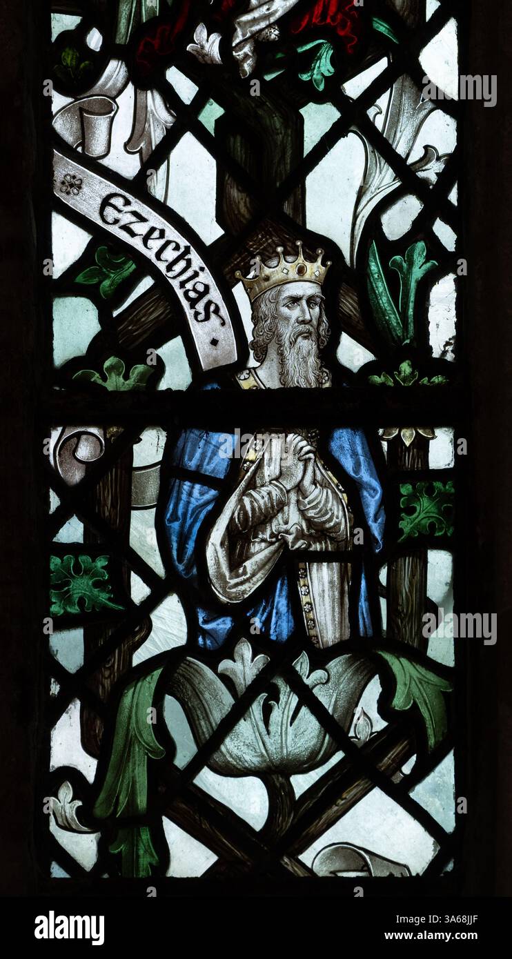 Ezechias, Tree of Jesse window detail, All Saints Church, Tinwell ...