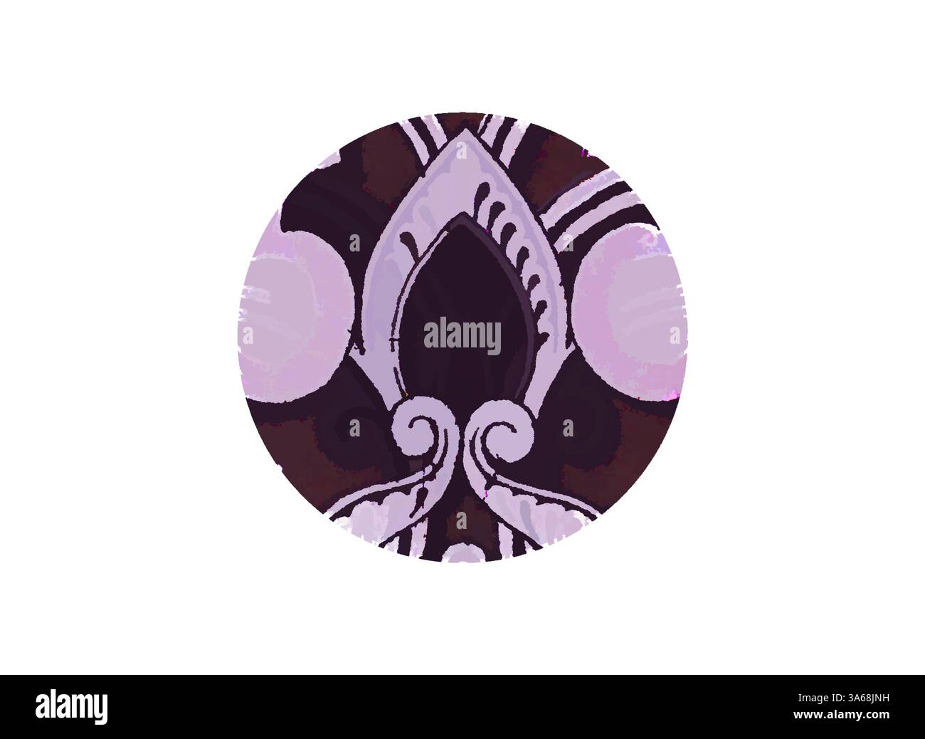 A circular design featuring intricate floral motifs intertwined with ...