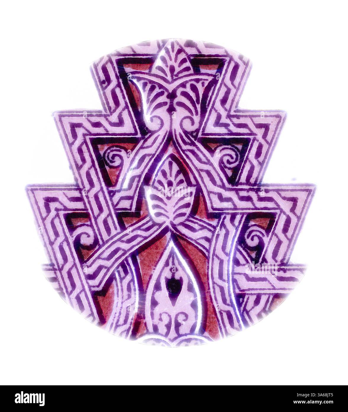 A circular design featuring intricate geometric patterns and floral ...