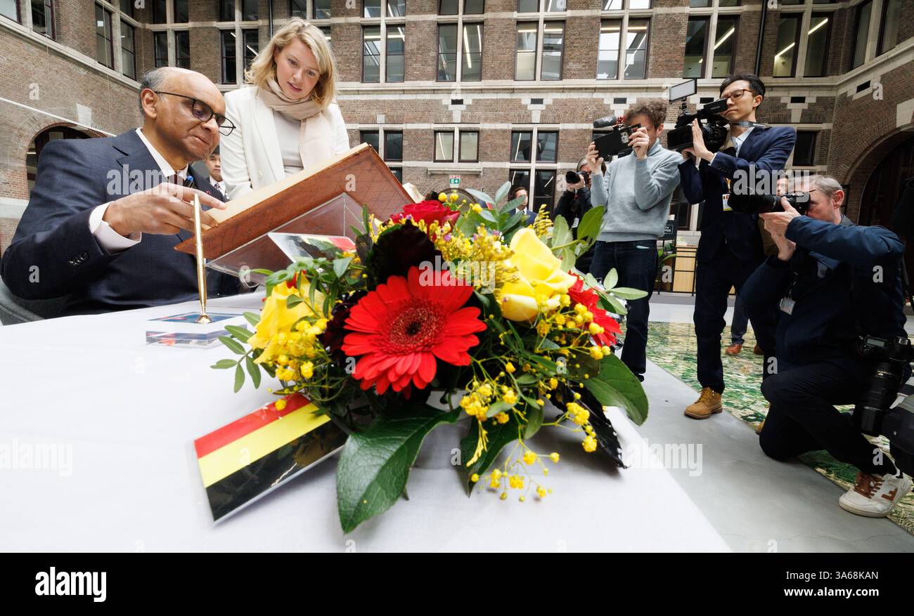 Brussels, Belgium. 25th Mar, 2025. Singapore President Tharman ...