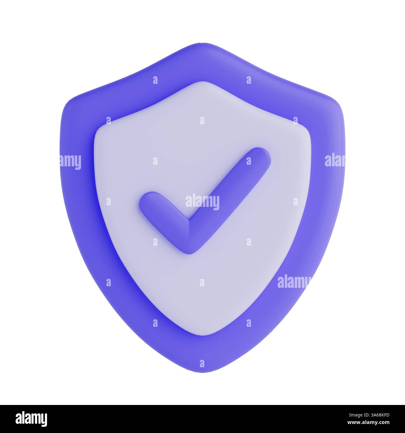 Web Protection, Approved, Security and Guaranteed concept. Lilac Shield Security with Checkmark ...