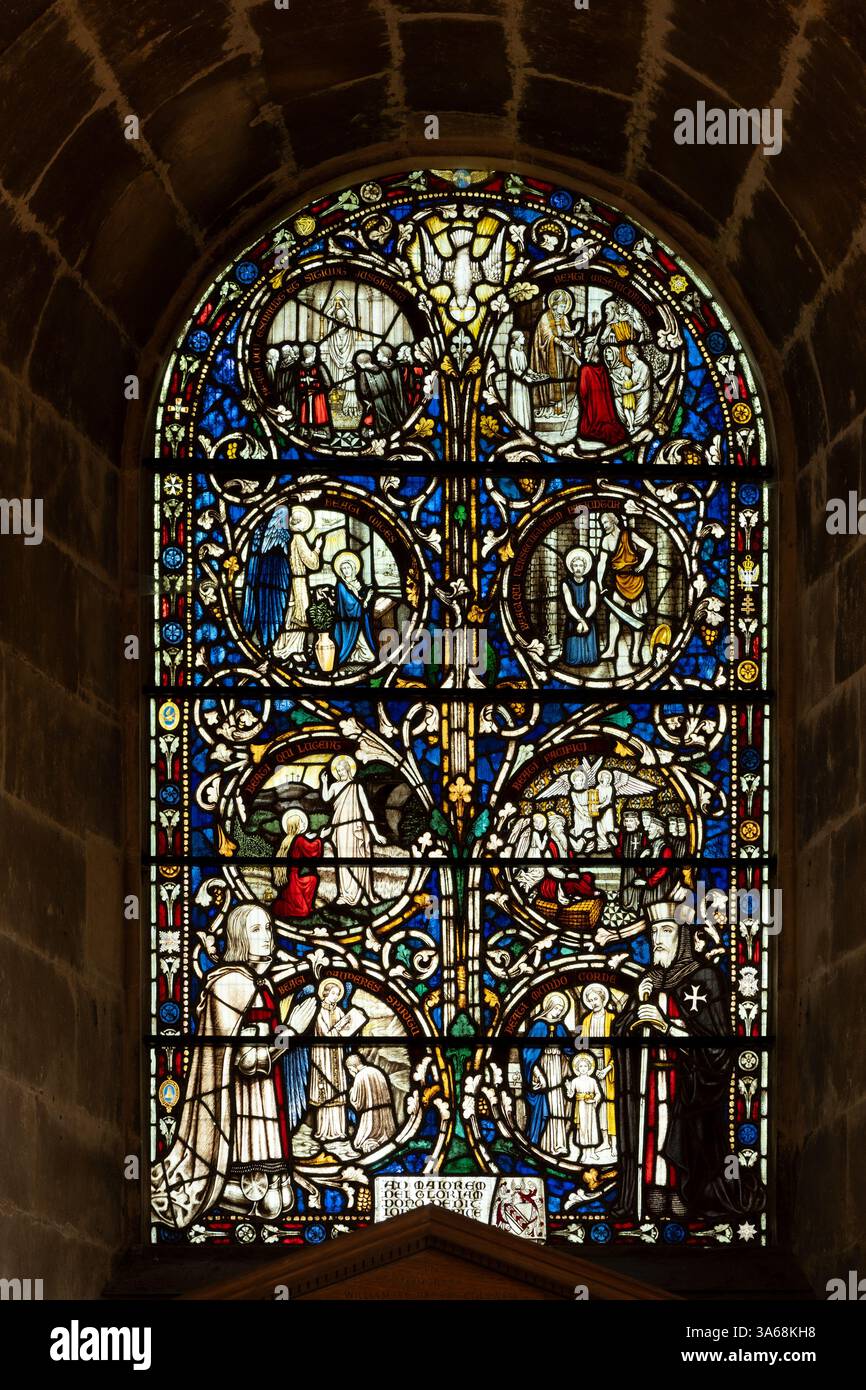 The east window, St. Peter`s Church, Tickencote, Rutland, England, UK ...