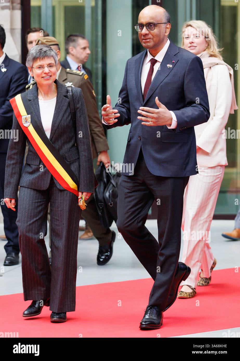 Brussels, Belgium. 25th Mar, 2025. Antwerp province governor Cathy Berx ...