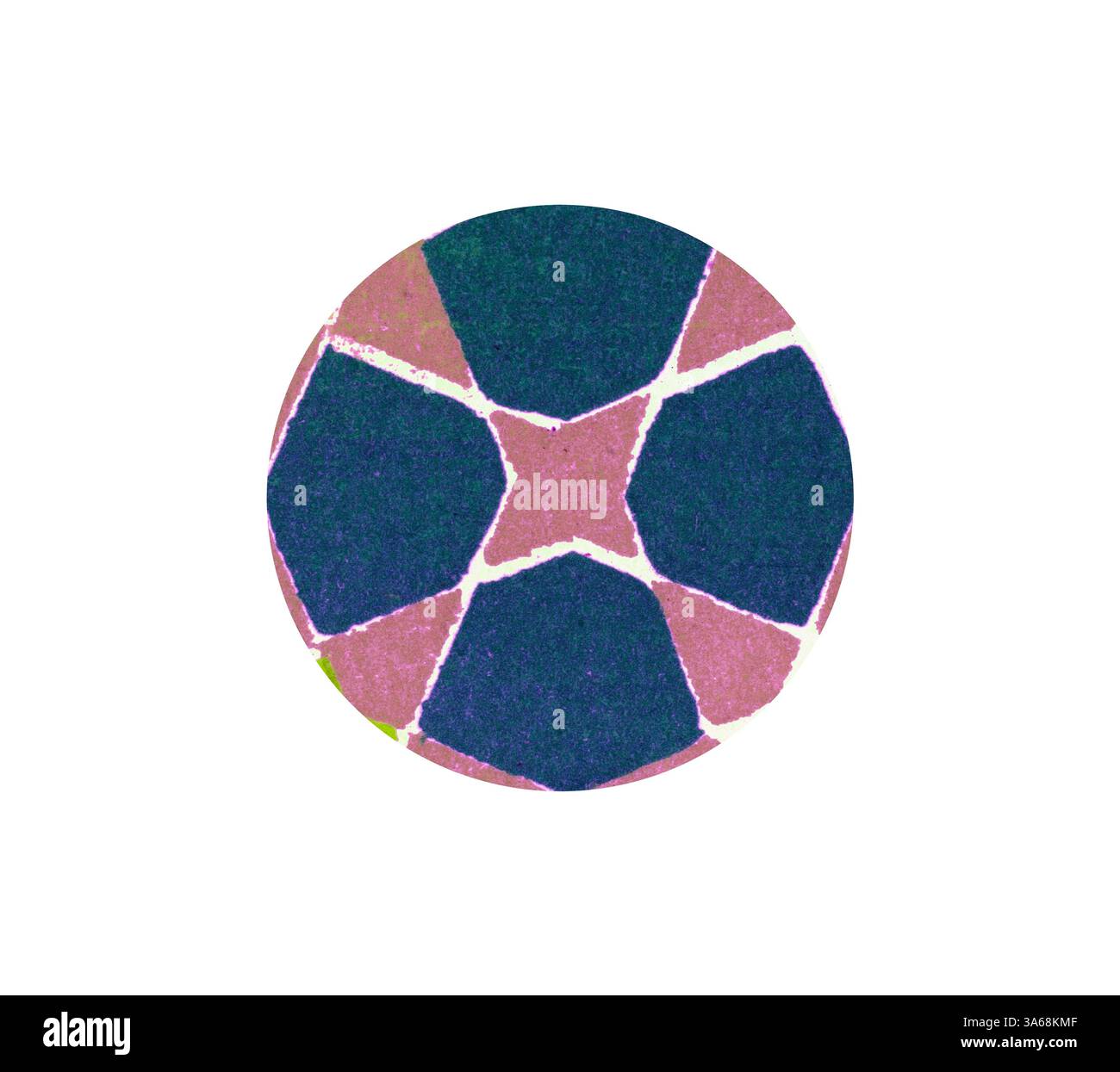 A circular design featuring a geometric pattern of interlocking shapes ...