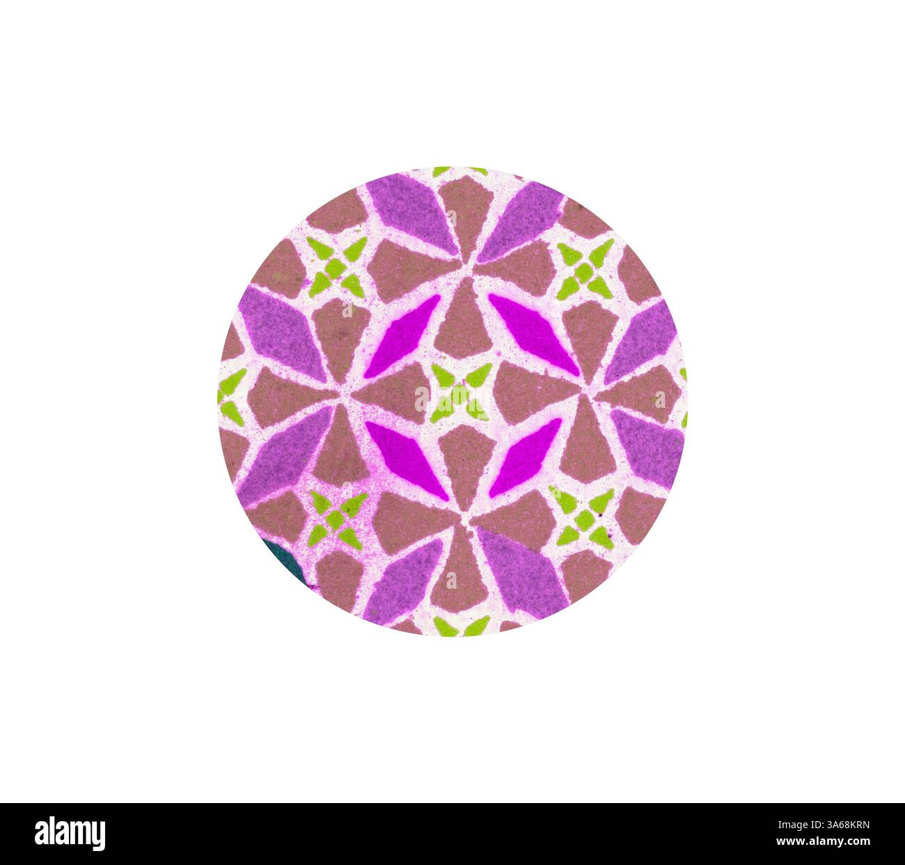 A circular pattern featuring intricate geometric shapes in vibrant ...