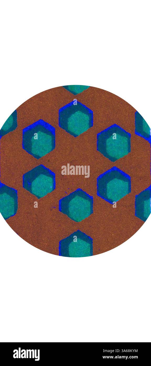 Repeating pattern of hexagons in vibrant shades of teal hi-res stock ...