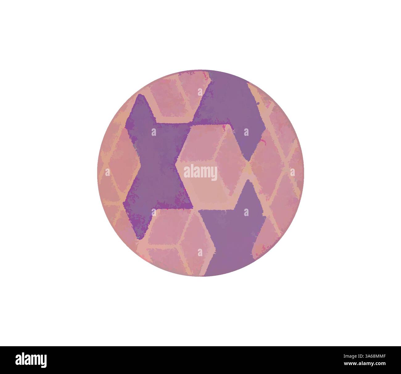A circular design featuring interlocking geometric shapes in soft ...