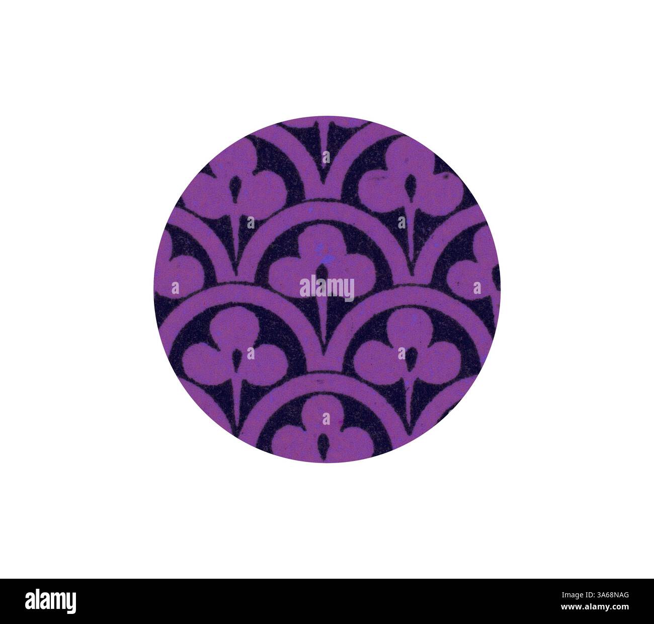 A circular design featuring a repeating pattern of elegant floral ...