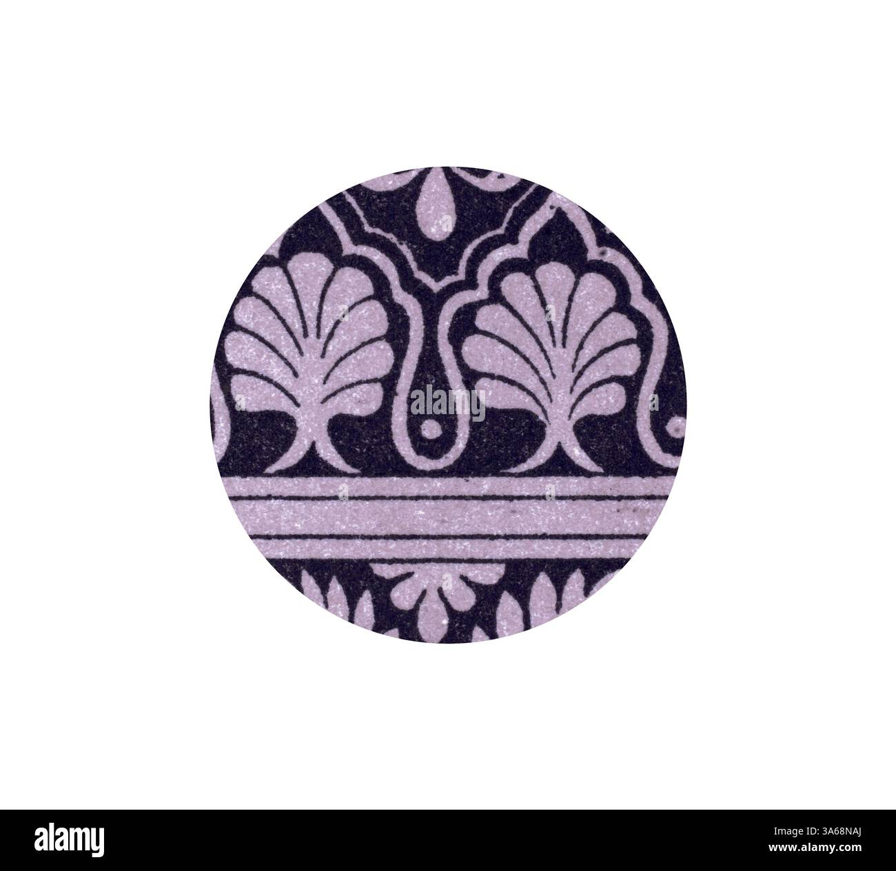 A circular design featuring intricate floral patterns, highlighted by ...