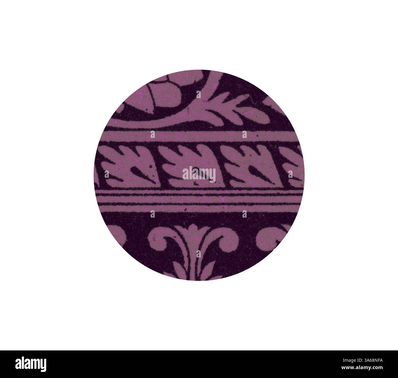 A detailed ornate pattern featuring elegant leaf motifs and decorative ...