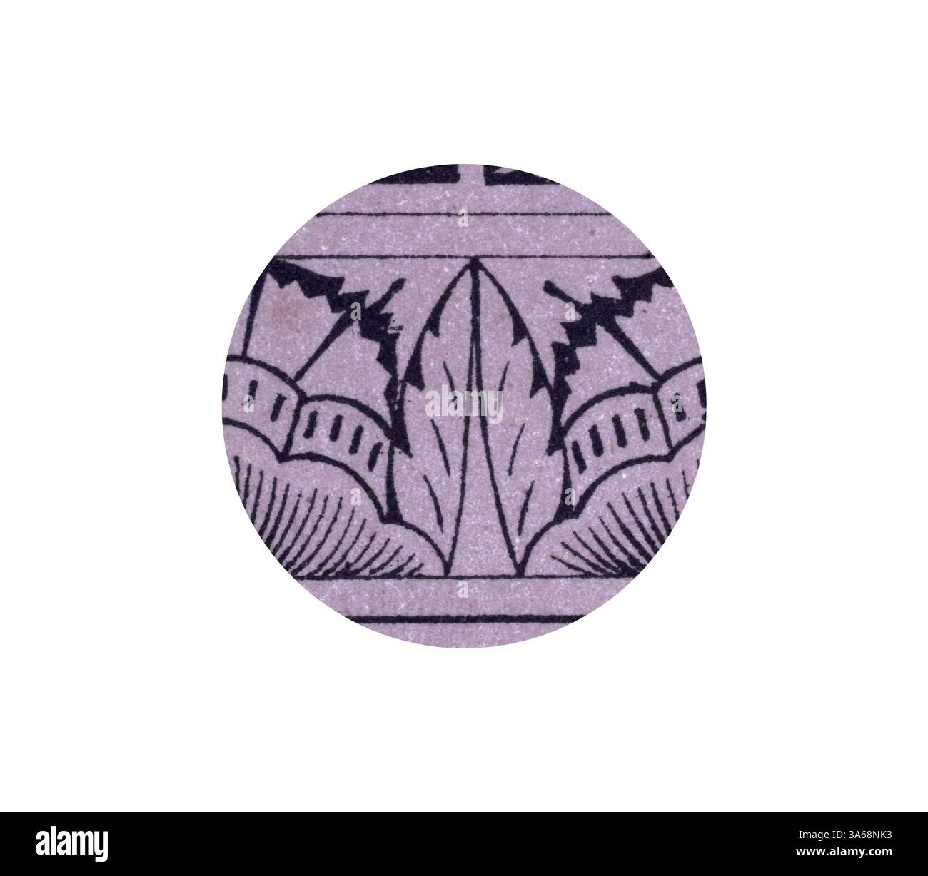 An intricate pattern featuring stylized leaves and curved forms ...