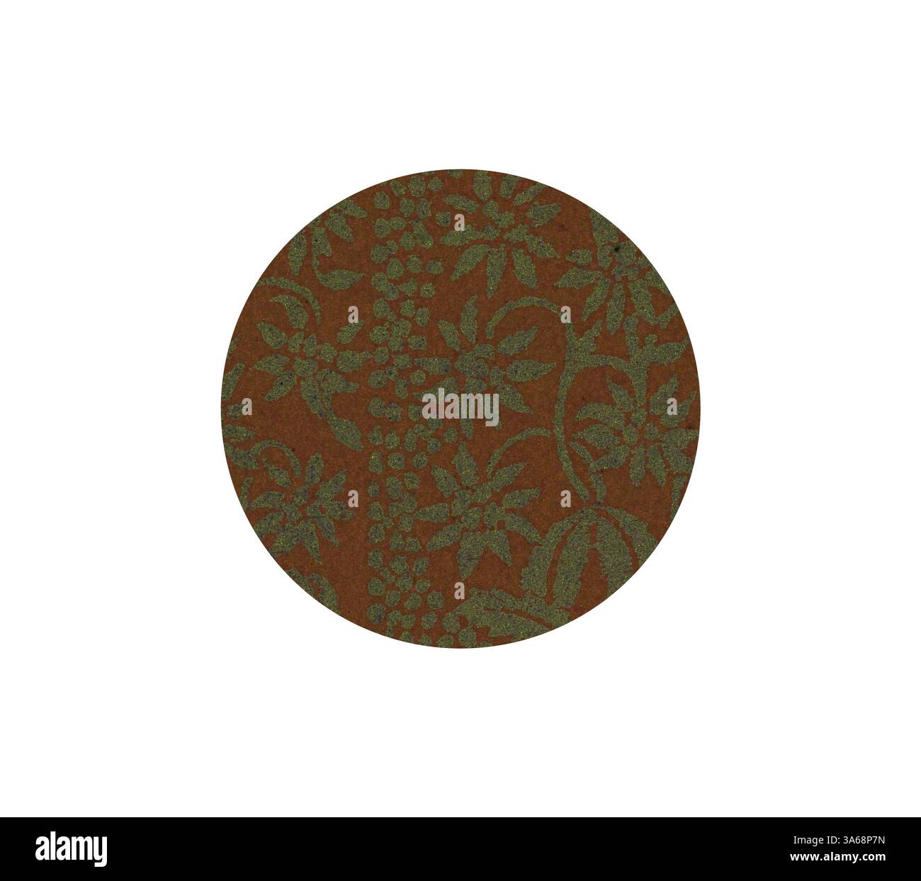 A circular design featuring intricate floral and vine patterns in ...