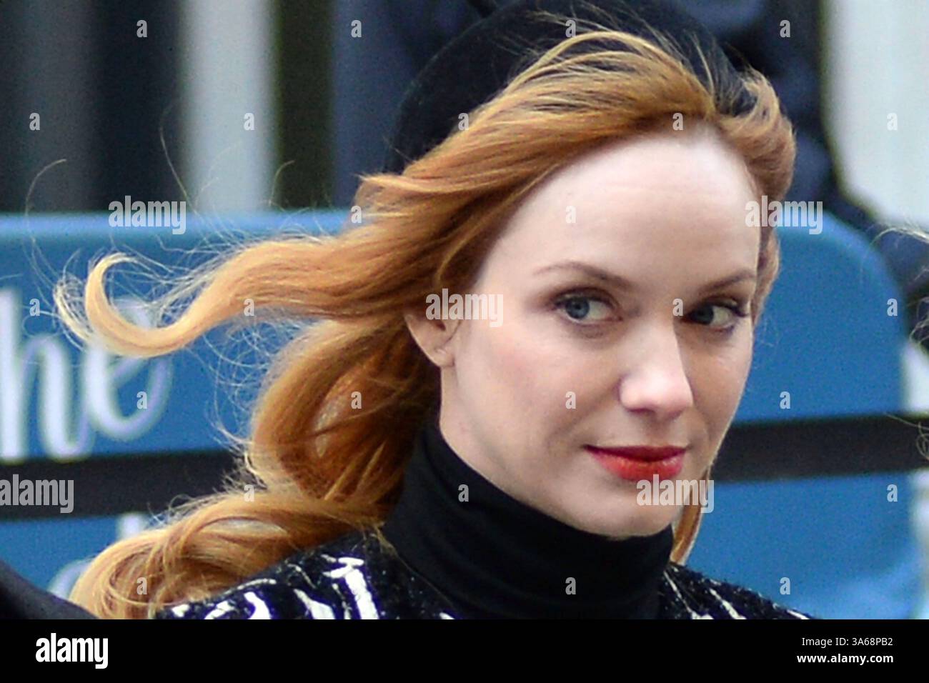 Christina Hendricks at the 'Mad Men' art installation unveiling at Time & Life Building in New ...