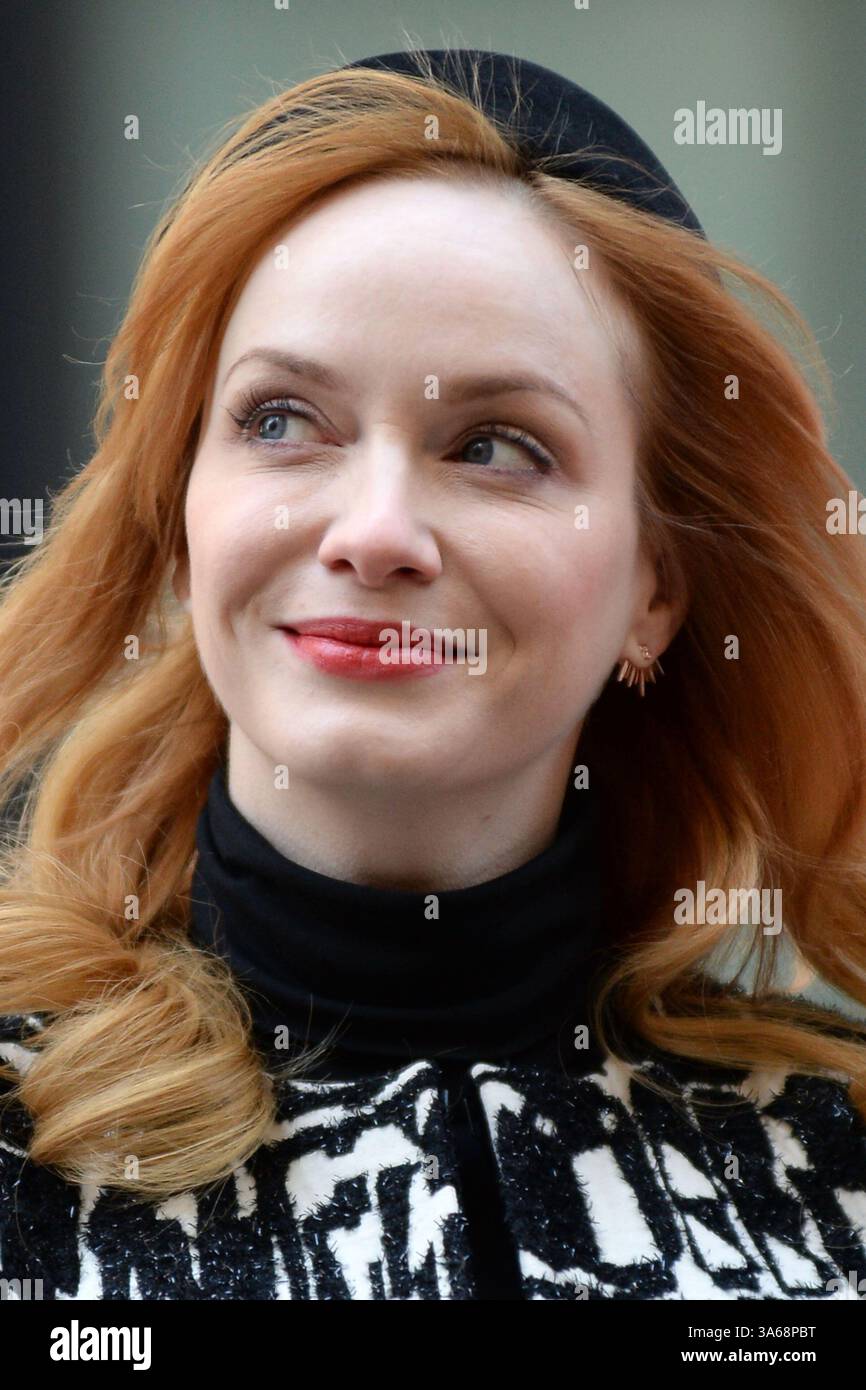 Christina Hendricks at the 'Mad Men' art installation unveiling at Time ...