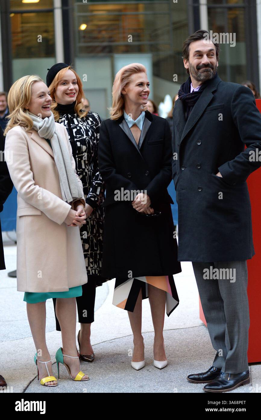Elisabeth Moss, Christina Hendricks, January Jones and Jon Hamm at the 'Mad Men' art ...