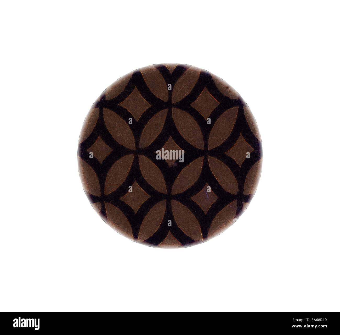 A circular surface featuring an intricate geometric pattern of ...