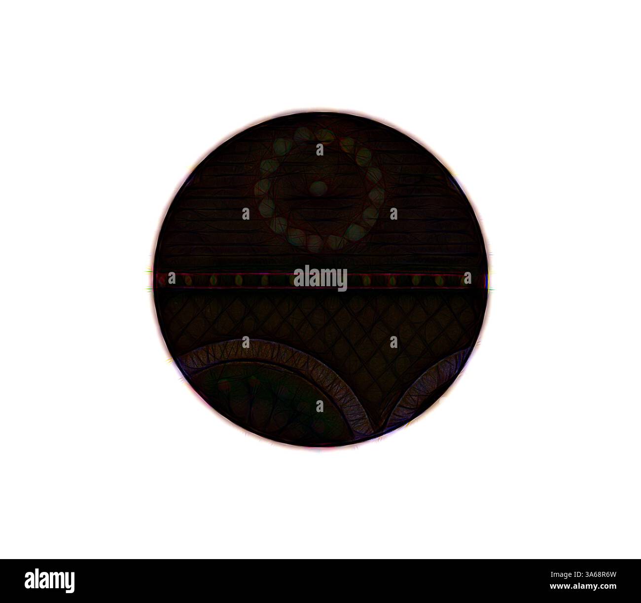 A Circular Design Featuring Intricate Patterns And Shapes Combining Geometric Elements And