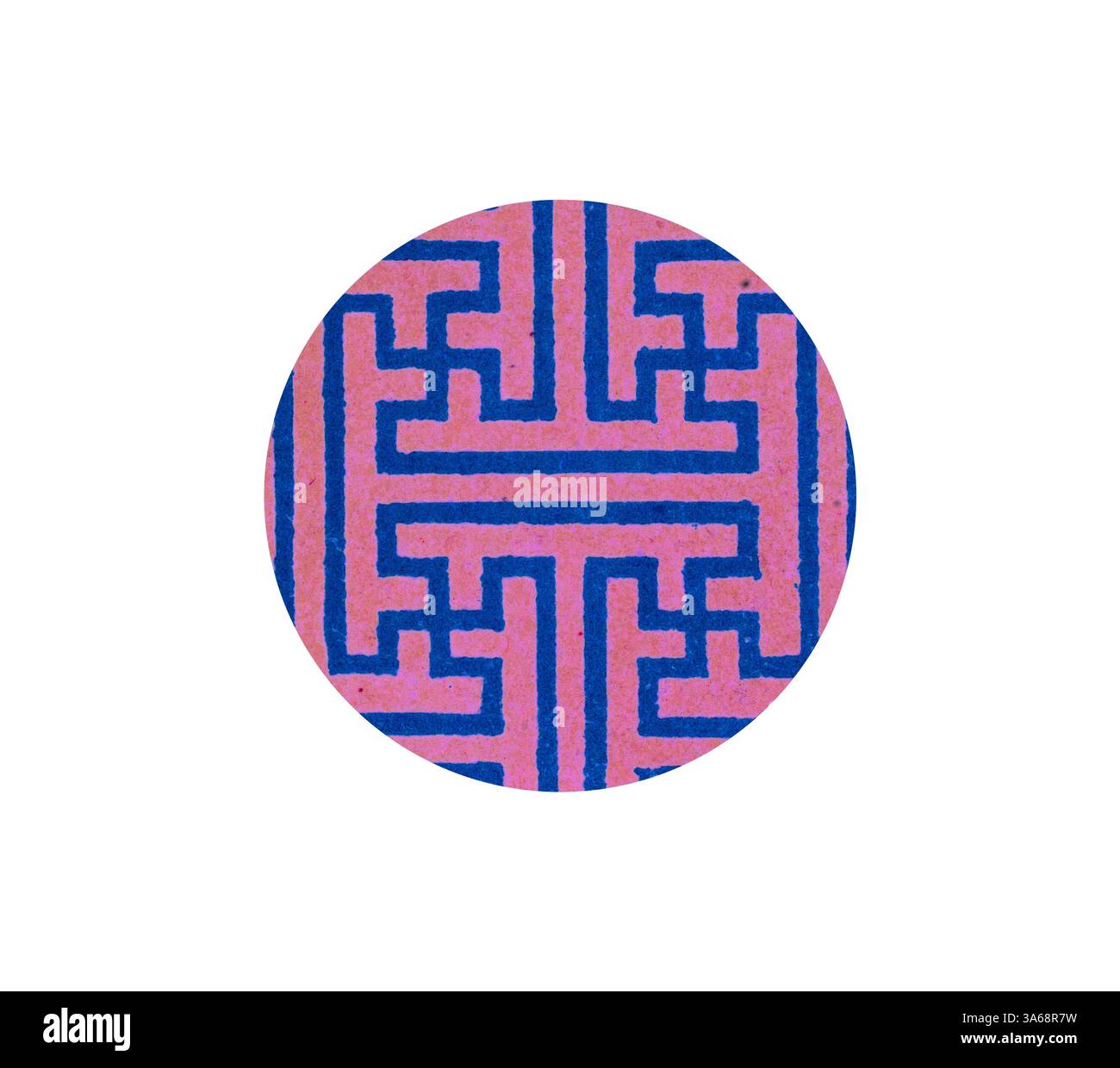 A circular design featuring an intricate maze-like pattern, crafted ...