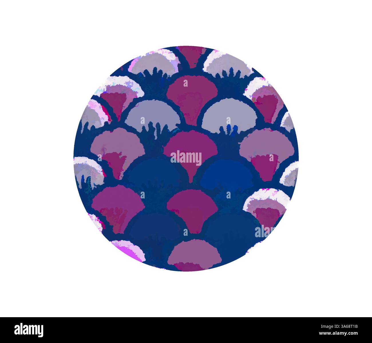 Scalloped shapes in rich shades of blue hi-res stock photography and ...