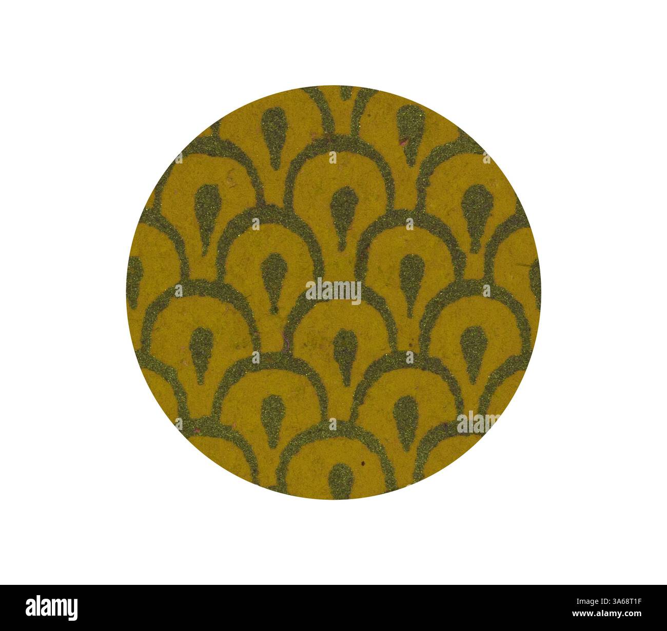 A circular design featuring a repeating pattern of elegant, stylized ...